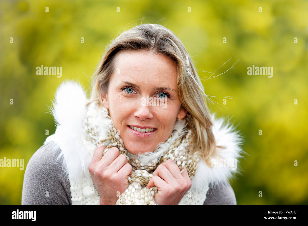 woman fashion winter eyes wool cold catarrh blond woman beautiful ...