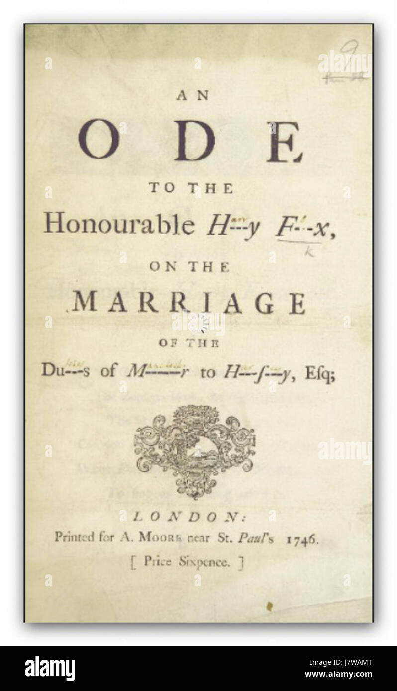 'An Ode to the Honourable' by Williams, written in 1746, is a literary ...