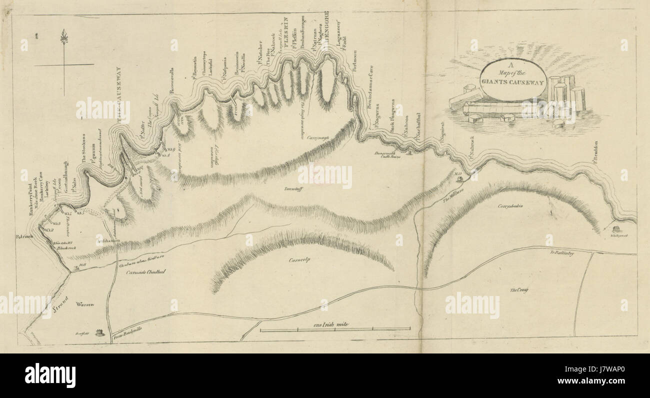 CURRIE(1812) Guide at the Giant's Causeway, Map Stock Photo - Alamy