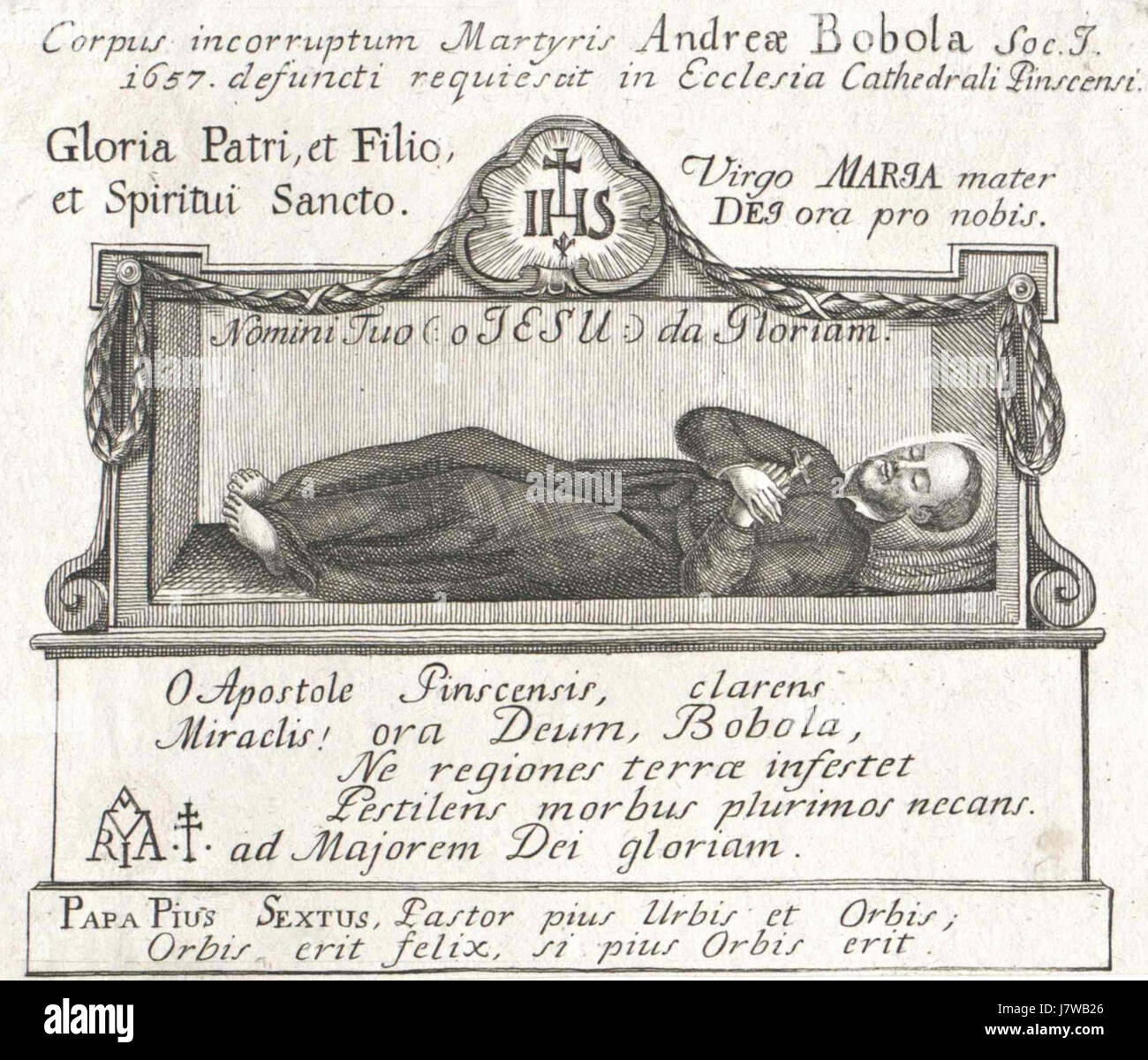 A photograph of the statue of Saint Andrew Bobola located in Pinsk ...