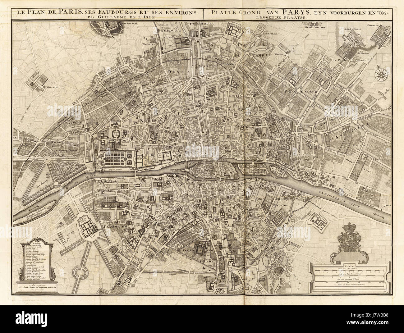 Covens et Mortier, Le plan de Paris, ses faubourgs et ses environs ...