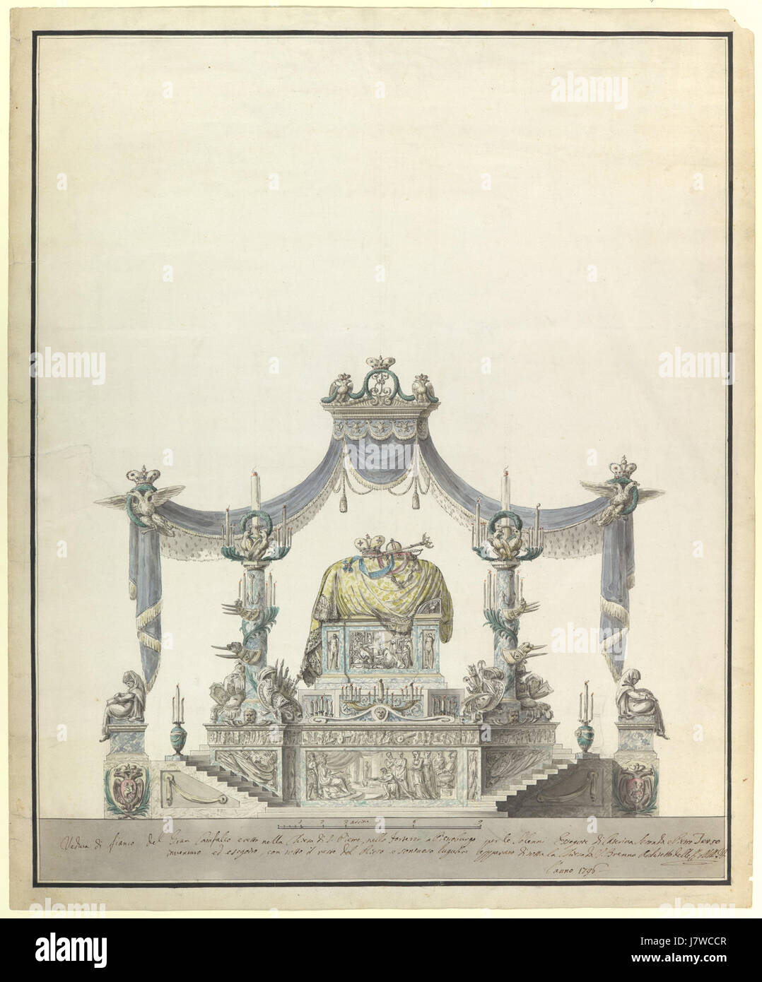 Catherine II's catafalque by V.Brenna (1796, MetMuseum) 01 Stock Photo ...