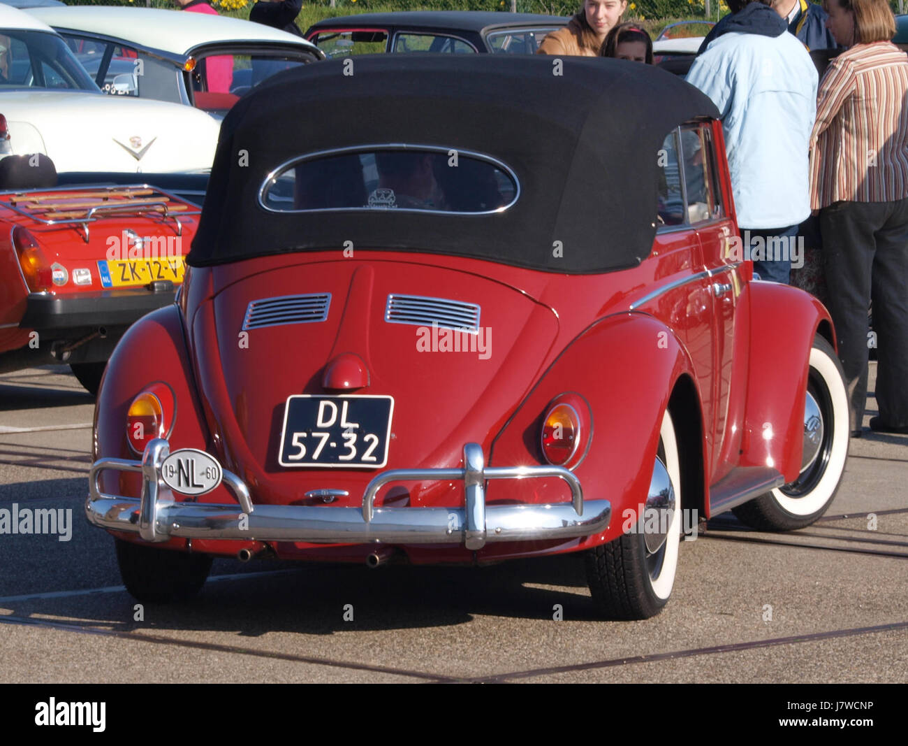 1960 Red Volkswagen Kever cabrio, licenceno DL 57 32, pic2 Stock Photo ...