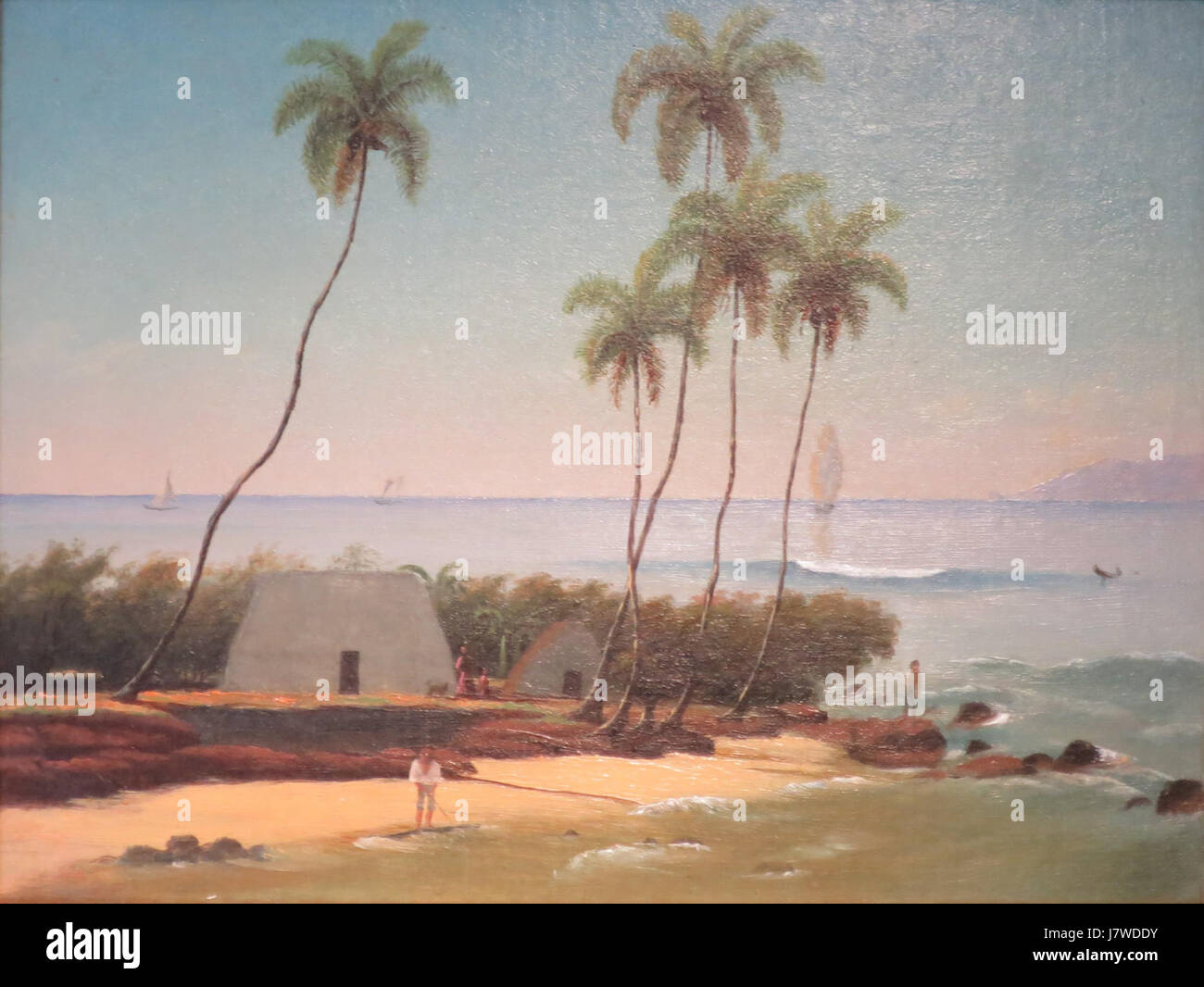 Grass House at Olowalu by Edward Bailey, Bailey House Museum Stock ...