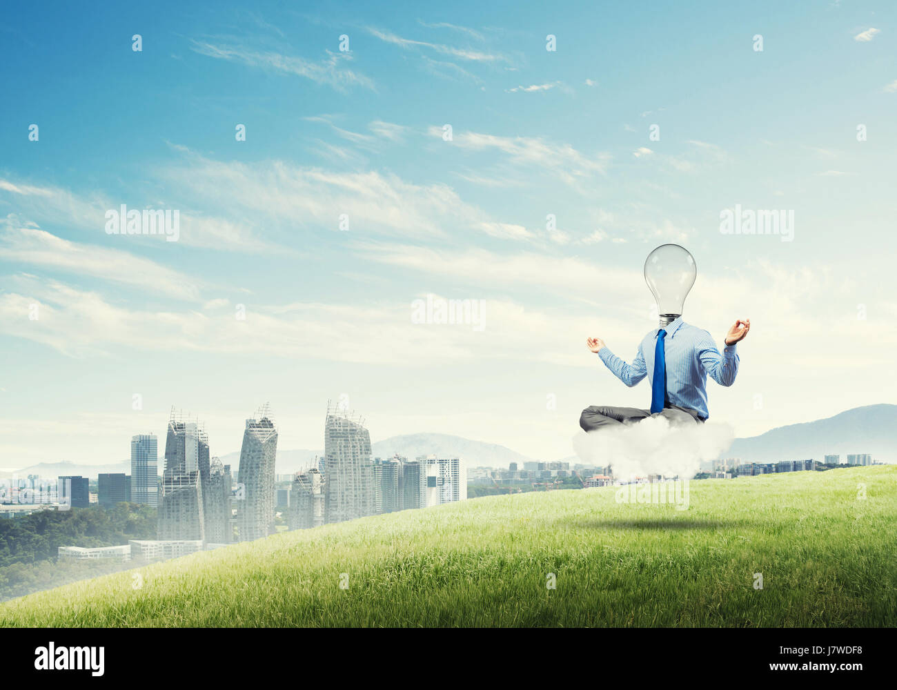 Businessman relaxing and waiting for inspiration Stock Photo - Alamy