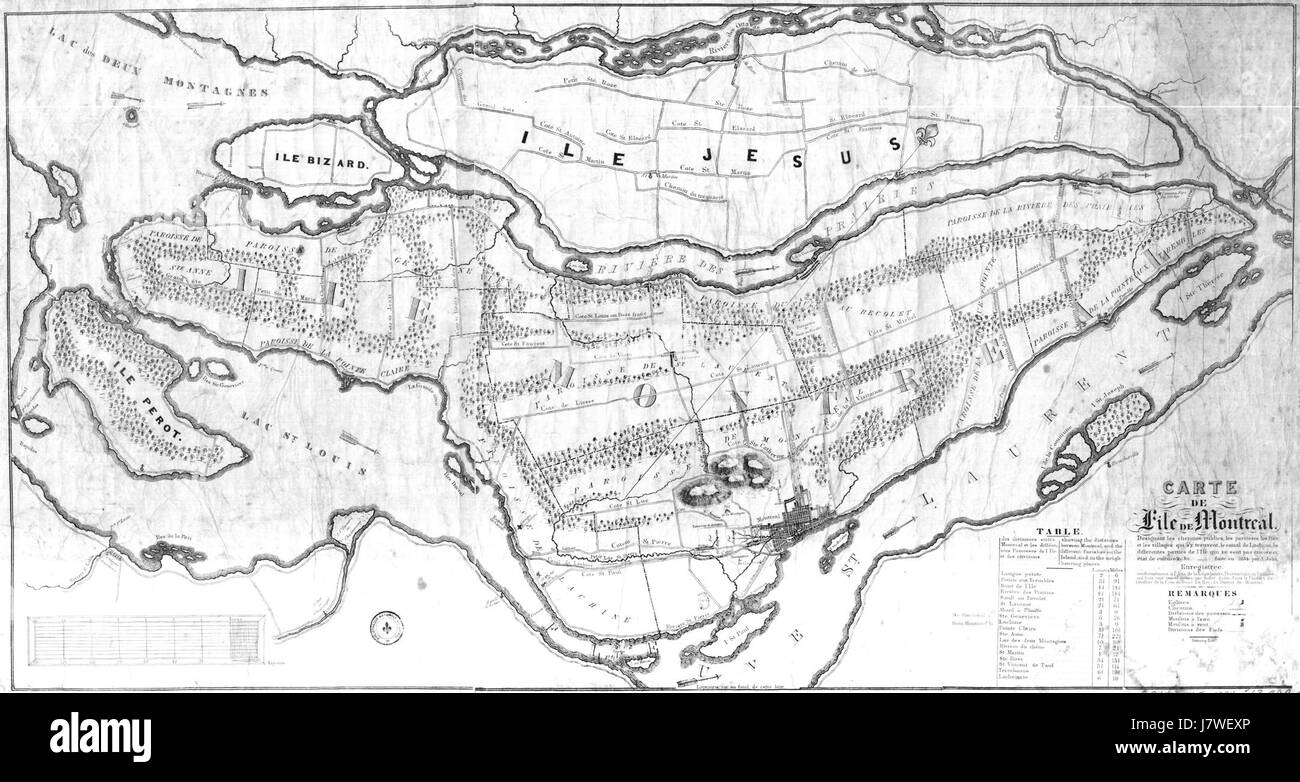 A historical map of Montreal, depicting its layout and infrastructure ...