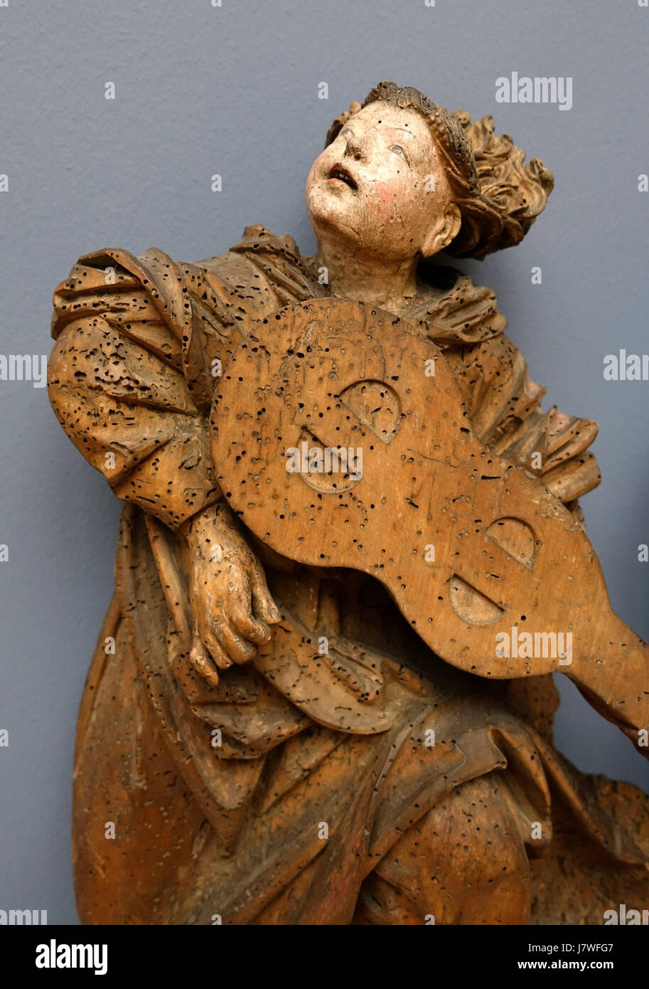 This 1490 artwork, 'Angels playing viola and lute,' crafted from linden ...