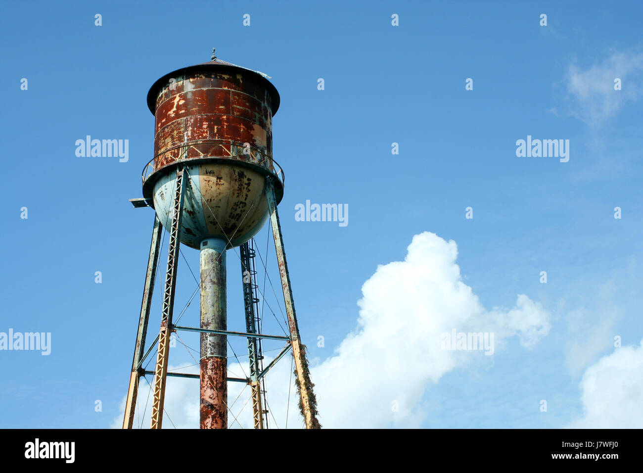 blue tower industrial steel container water tower high tank storage ...
