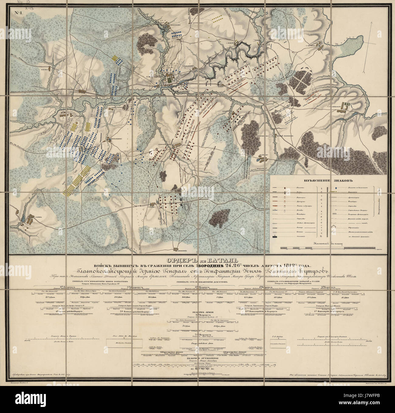 The 1812 Borodino Toll Map represents a key historical document ...