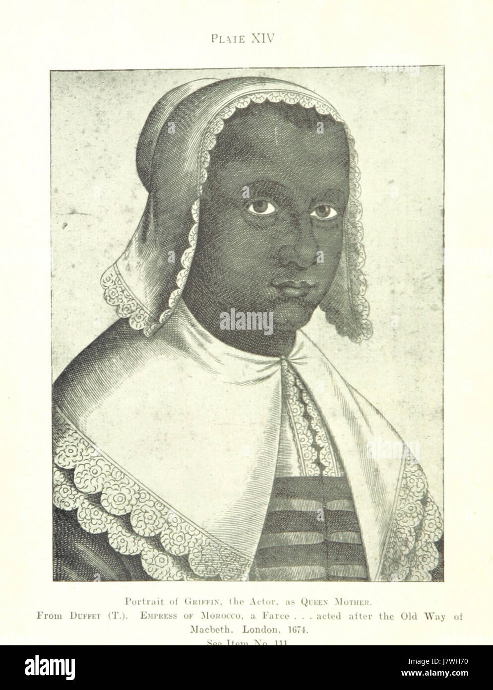 A portrayal of Griffin, the actor, from 1674, as the character 'Queen ...