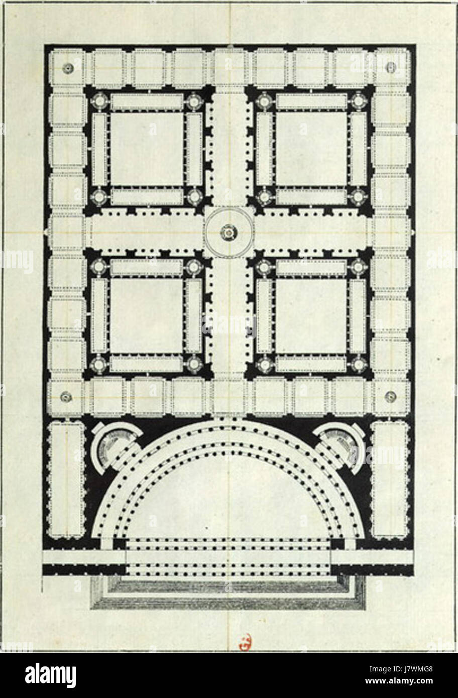 001Etienne Louis Boullee Biblioteca en la Place Vendome 1782 Stock ...