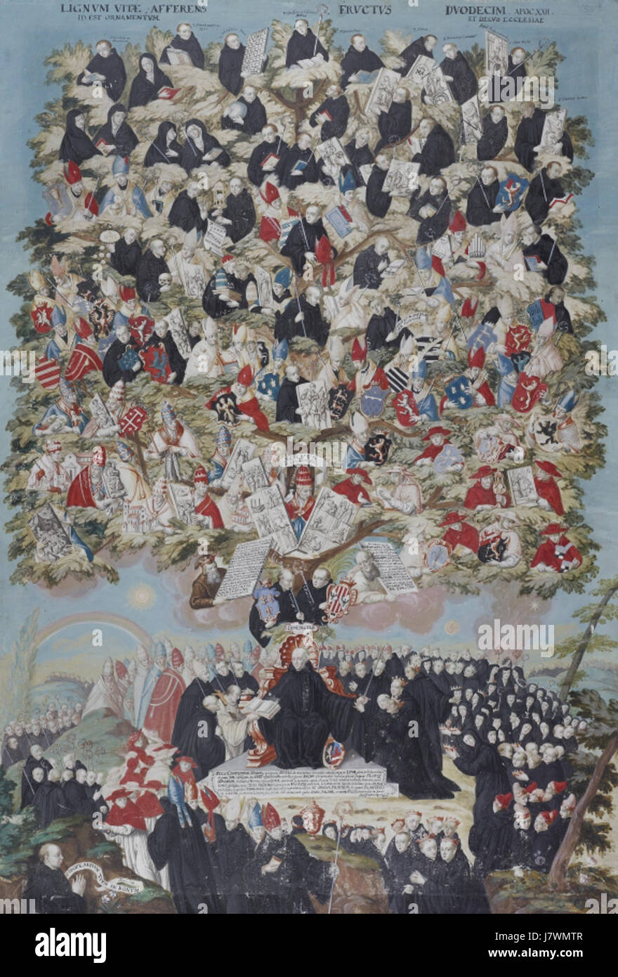 The 1721 genealogical tree of the Benedictine Order by Prechler traces ...