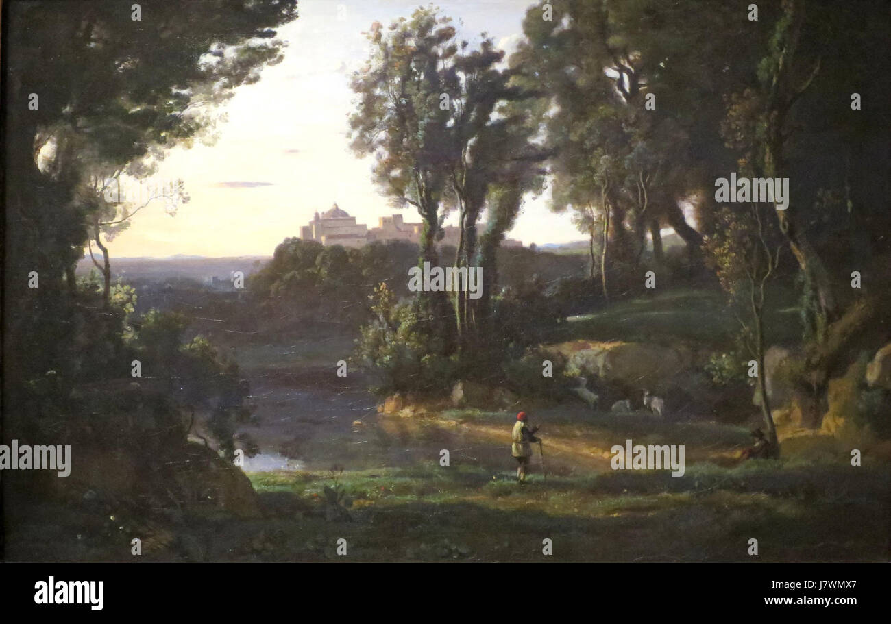 Jean Baptiste Camille Corot’s painting 'Site in Italy' reflects the ...