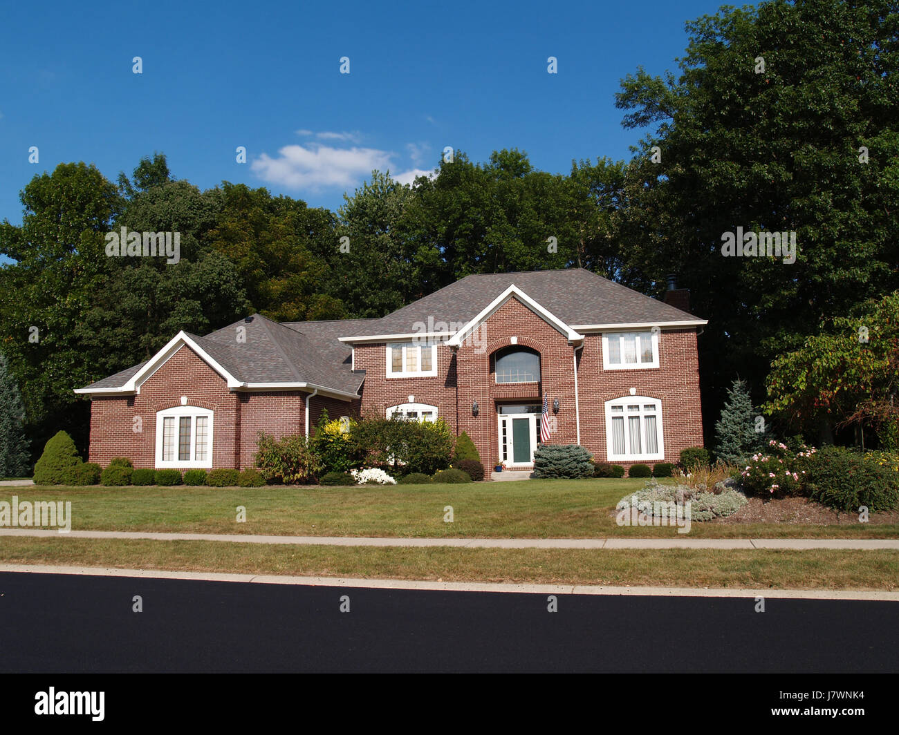 house building outside brick real estate home exterior gables private ...