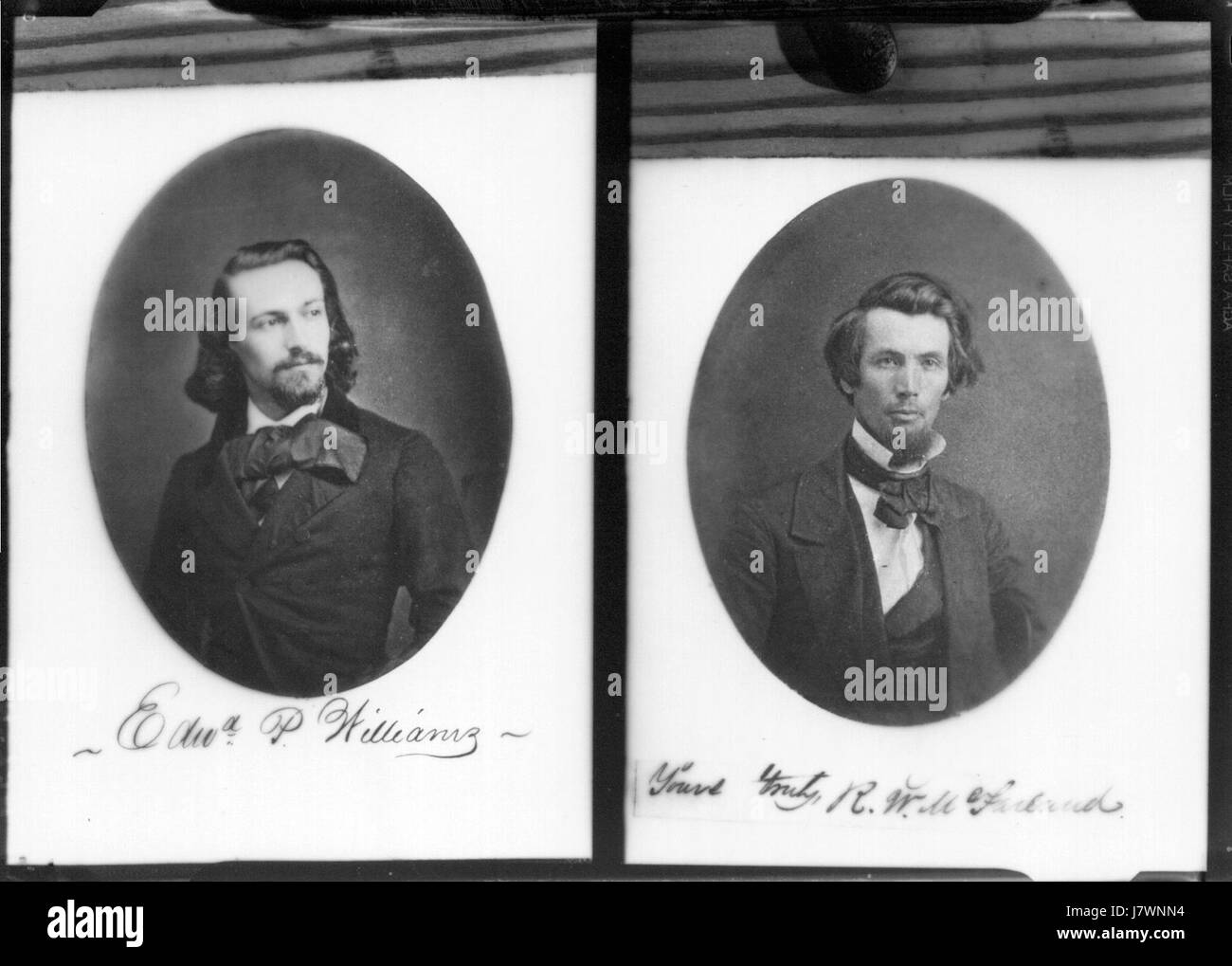 This composite photograph from 1858 shows Edward P. Williams and Robert ...