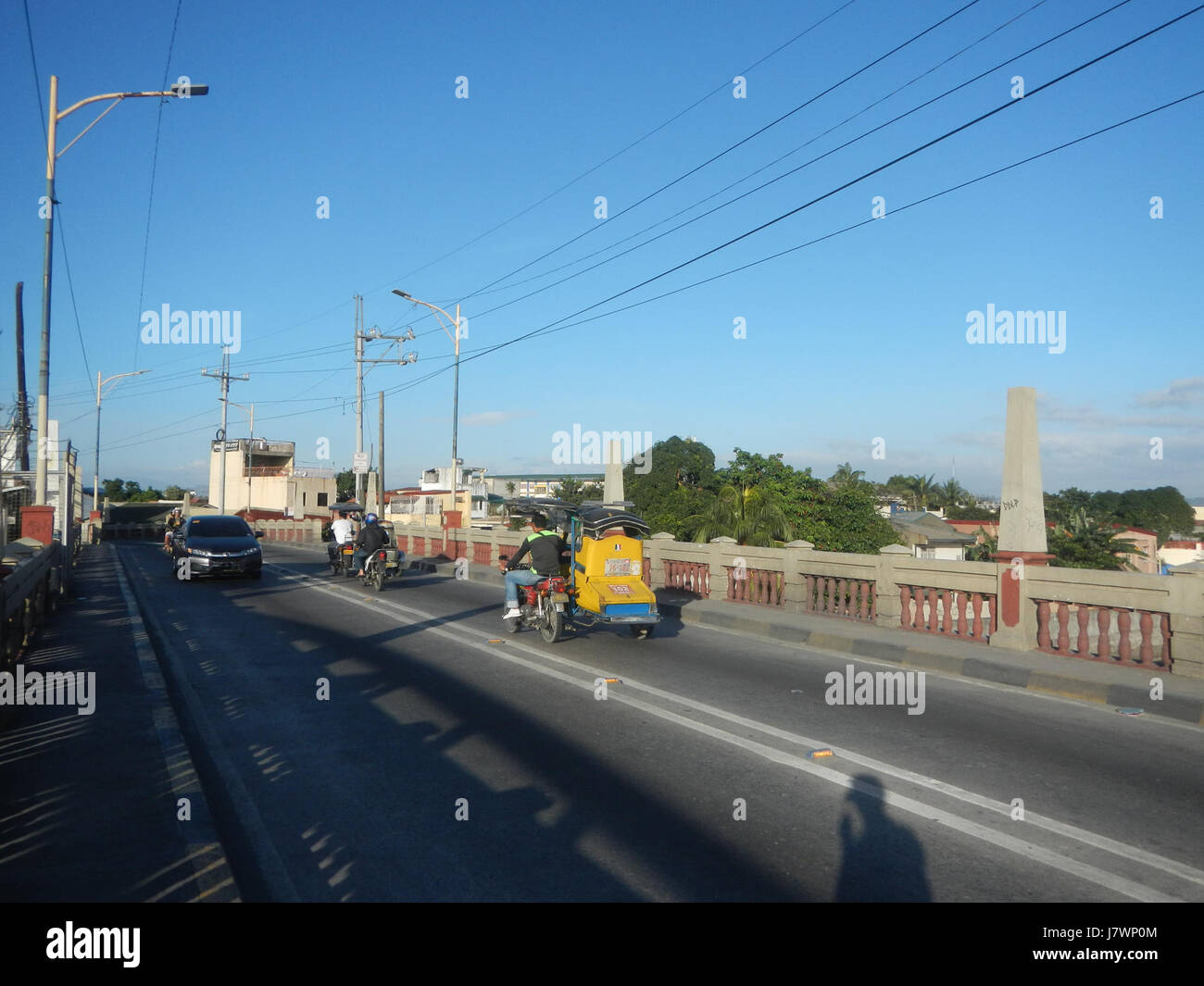 The San Joaquin Maynilad pipelines cross the Bambang Bridge, located ...