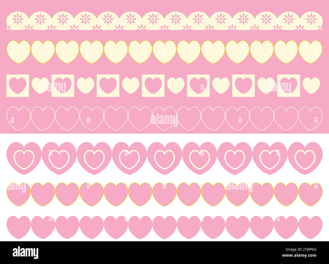frame valentine heart framework pink stripes stripe border space emblem ...
