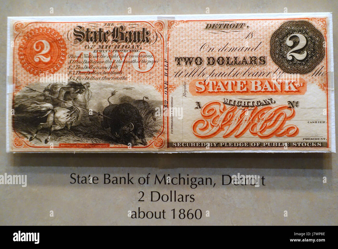 This historical artifact is a two-dollar bill from the State Bank of ...