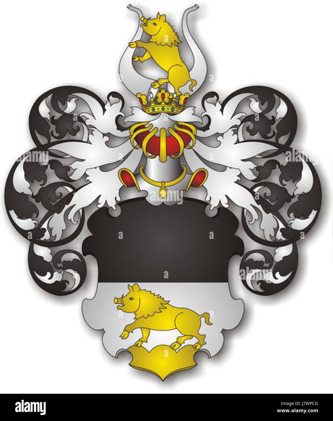 The Coat of Arms of Georg von Rauch represents the heraldic symbol of ...