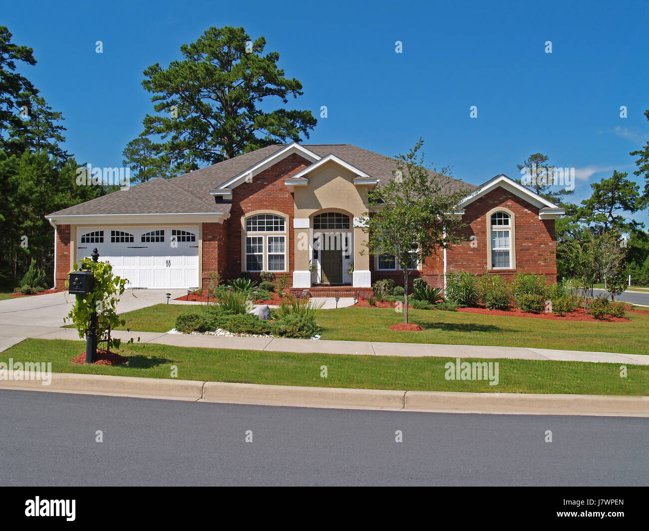 house building outside garage brick real estate sidewalk exterior home ...