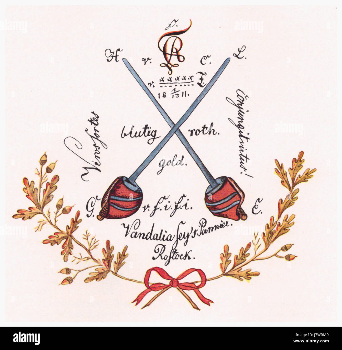 The Bundeszeichen Rostochia Rostock 1811 is an emblem representing the ...