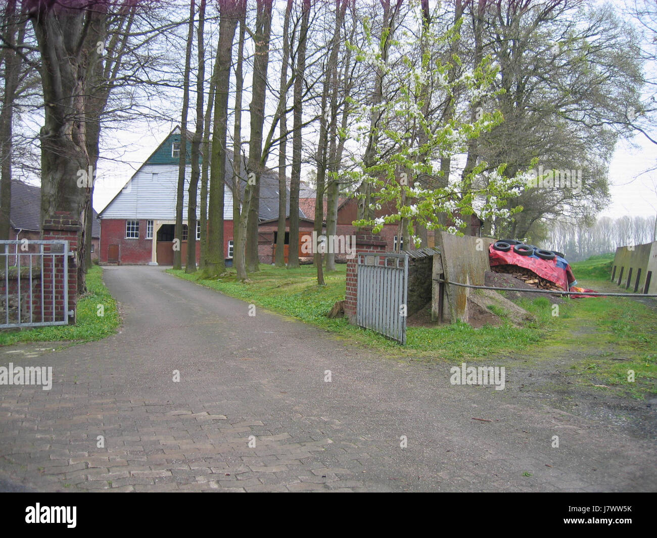 The image captures the rural landscape of Spenge, Germany, on April 20 ...