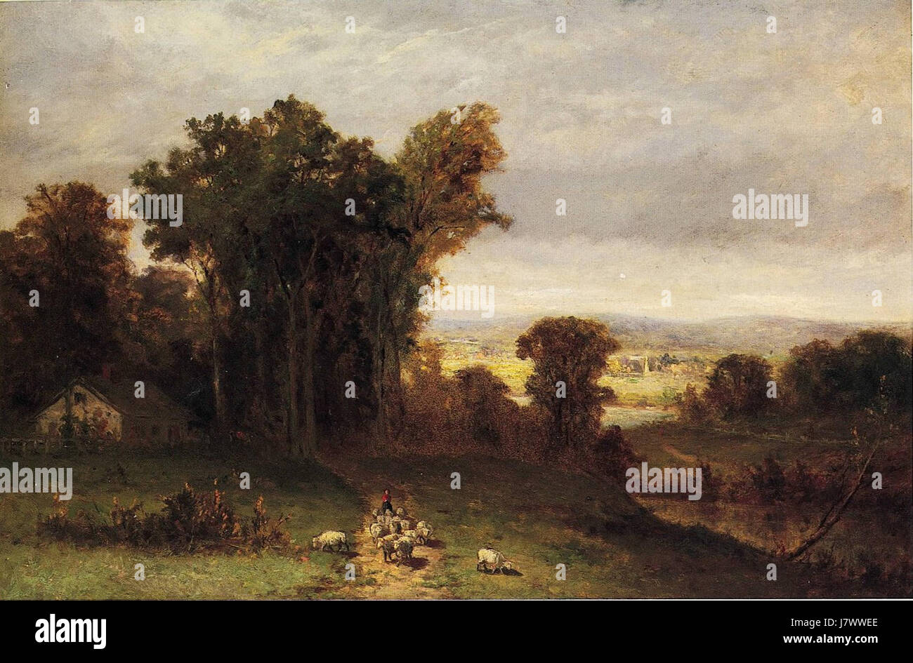 A painting titled 'Scene along the Connecticut River, Westmoreland' by ...