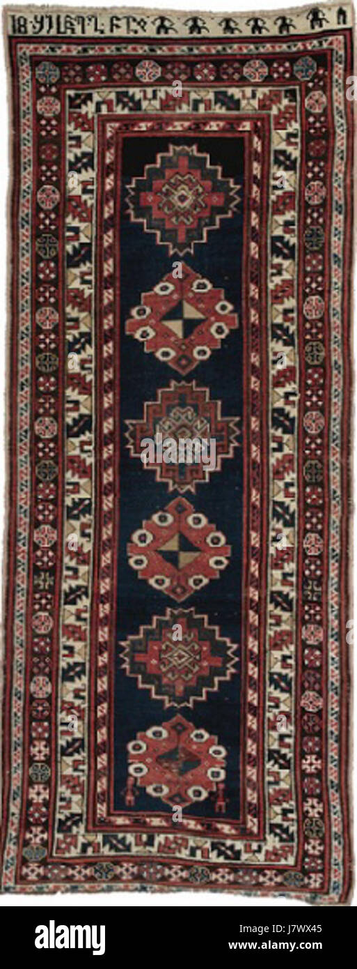 The Armenian Kazak rug from 1897 features bold geometric patterns ...