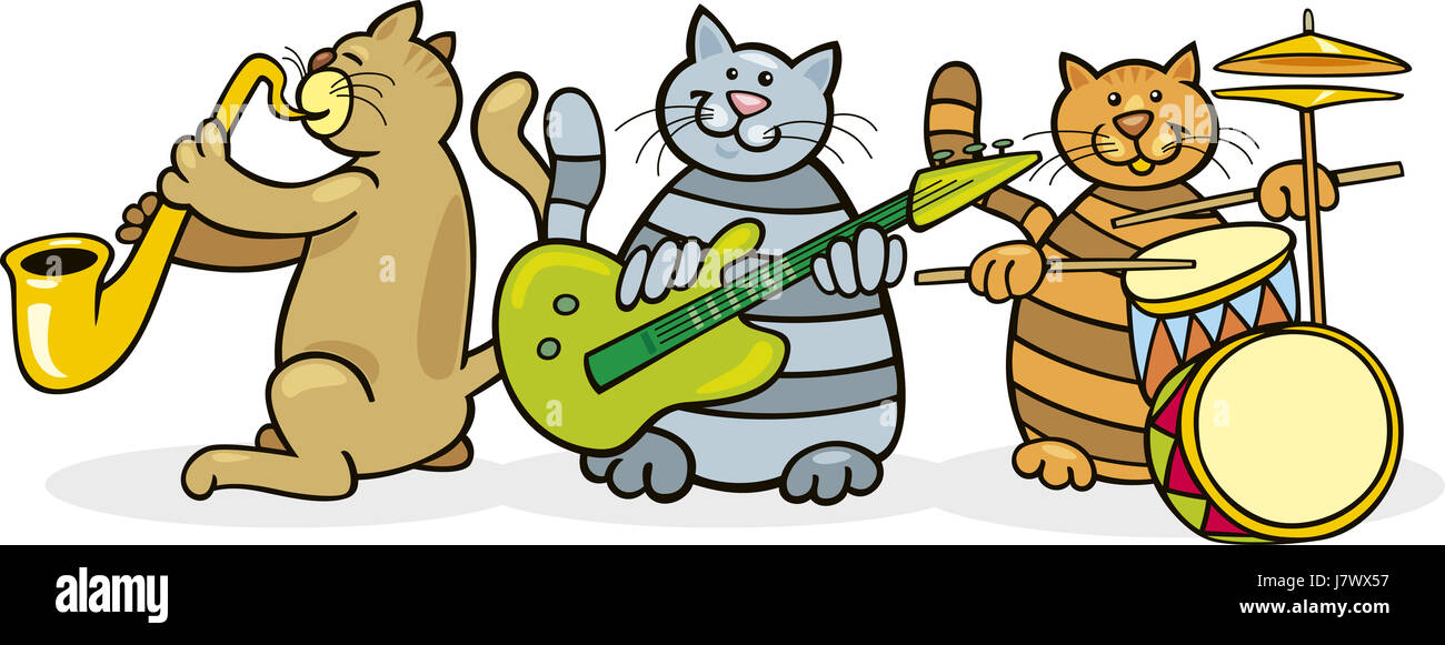 Music pet illustration trio cartoon hi-res stock photography and images ...
