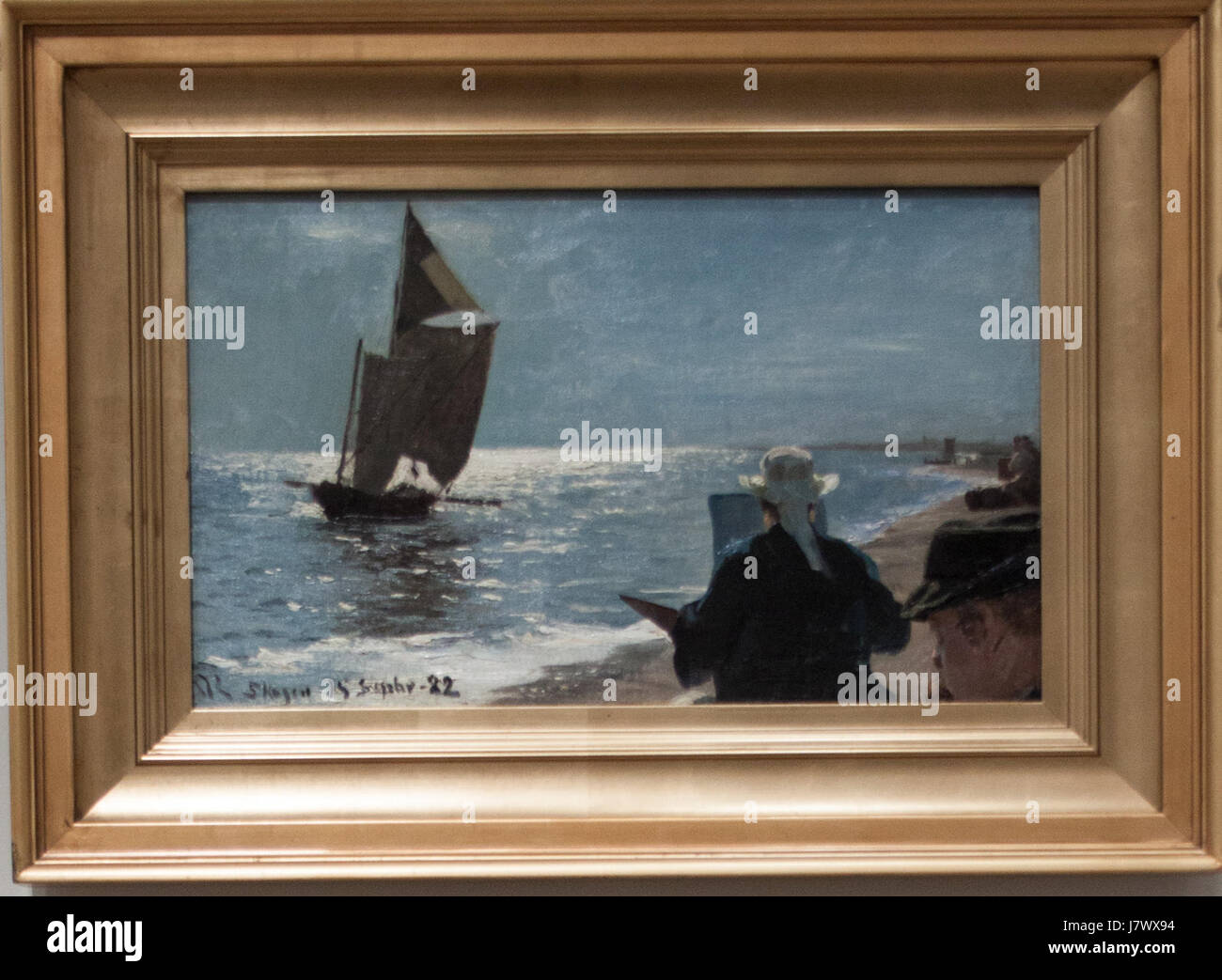 Artists on Skagen South Beach, by P. S. Kroyer, with frame Stock Photo ...