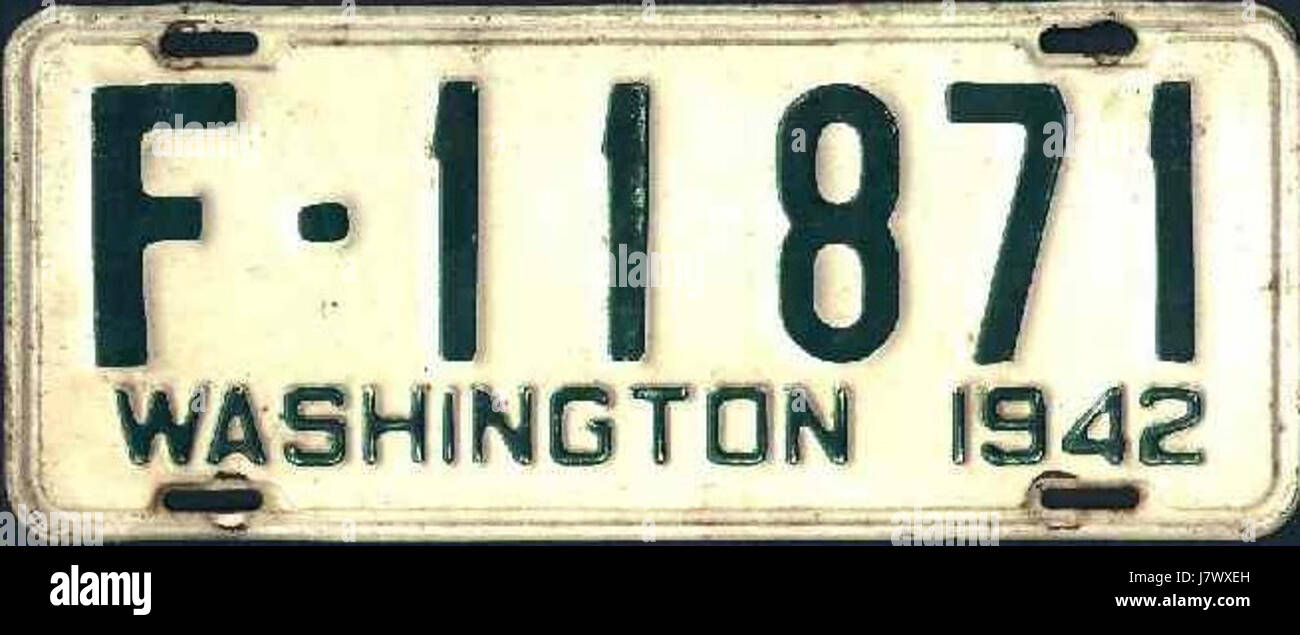 The 1942 Washington license plate is a historical vehicle registration ...