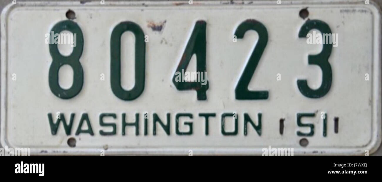 A 1951 Washington state license plate, offering insight into the design ...