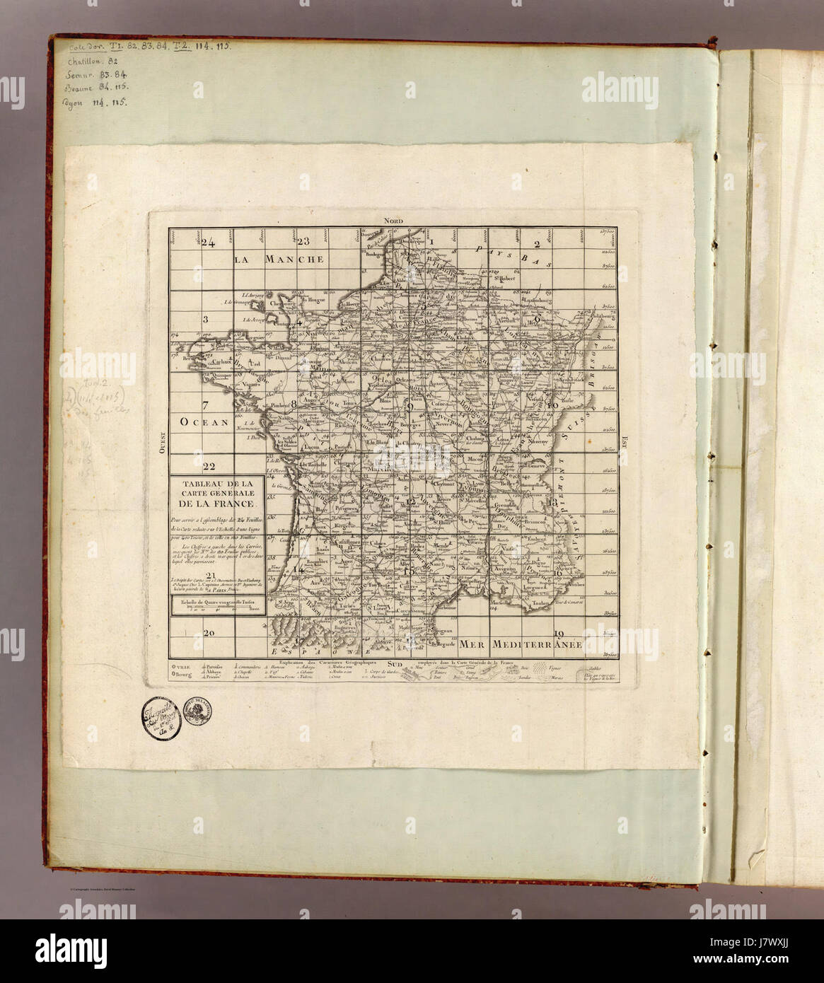 The Cassini Map of France, produced in the 18th century by the Cassini ...