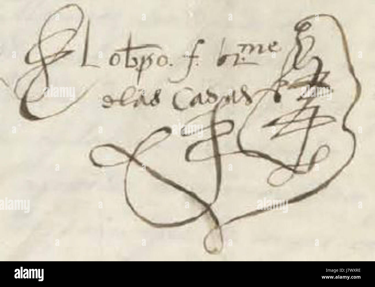 The signature of Bartolome de las Casas, a 16th-century Spanish ...