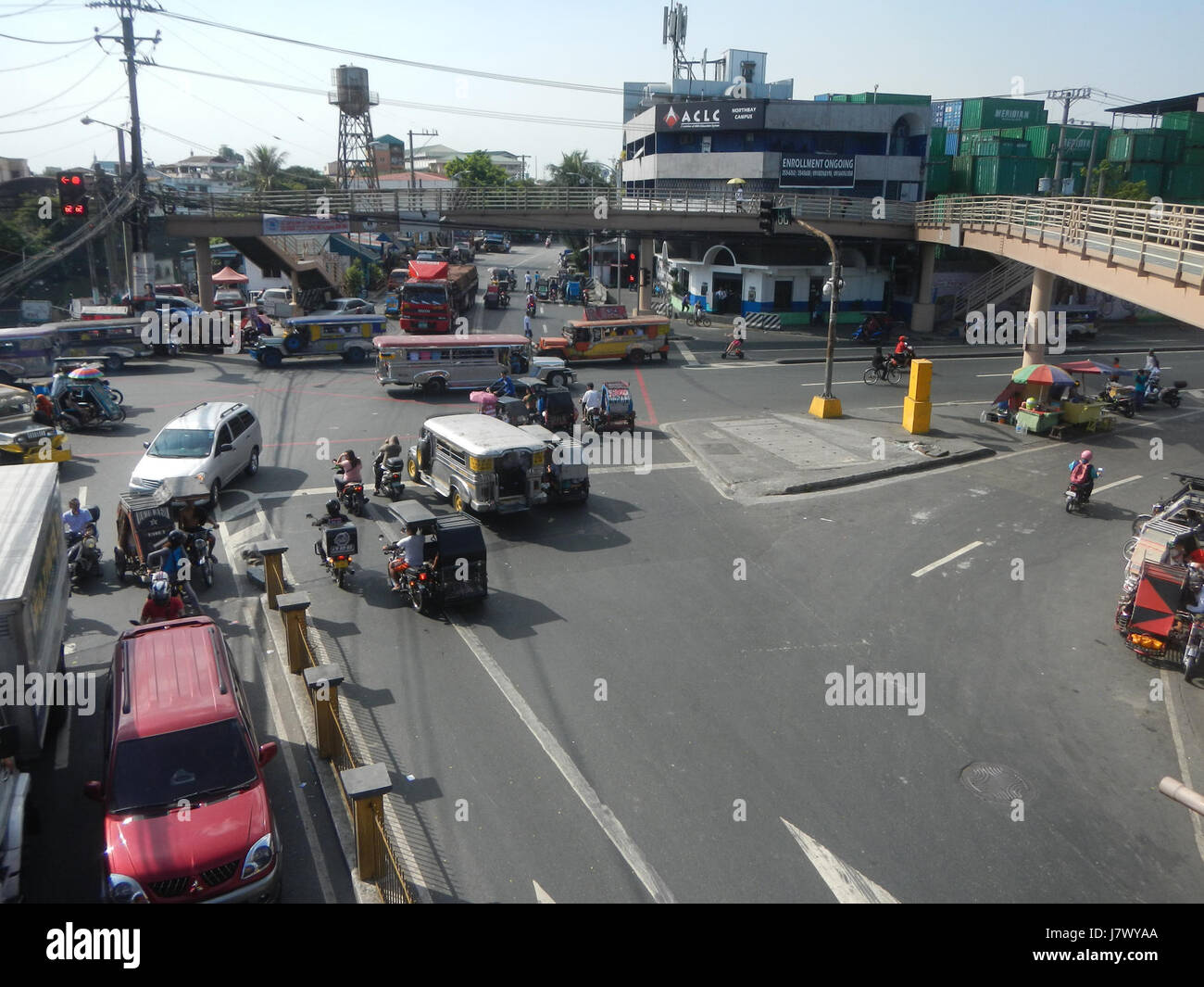 A pedestrian footbridge near Puregold Tayuman in Tondo, Manila ...