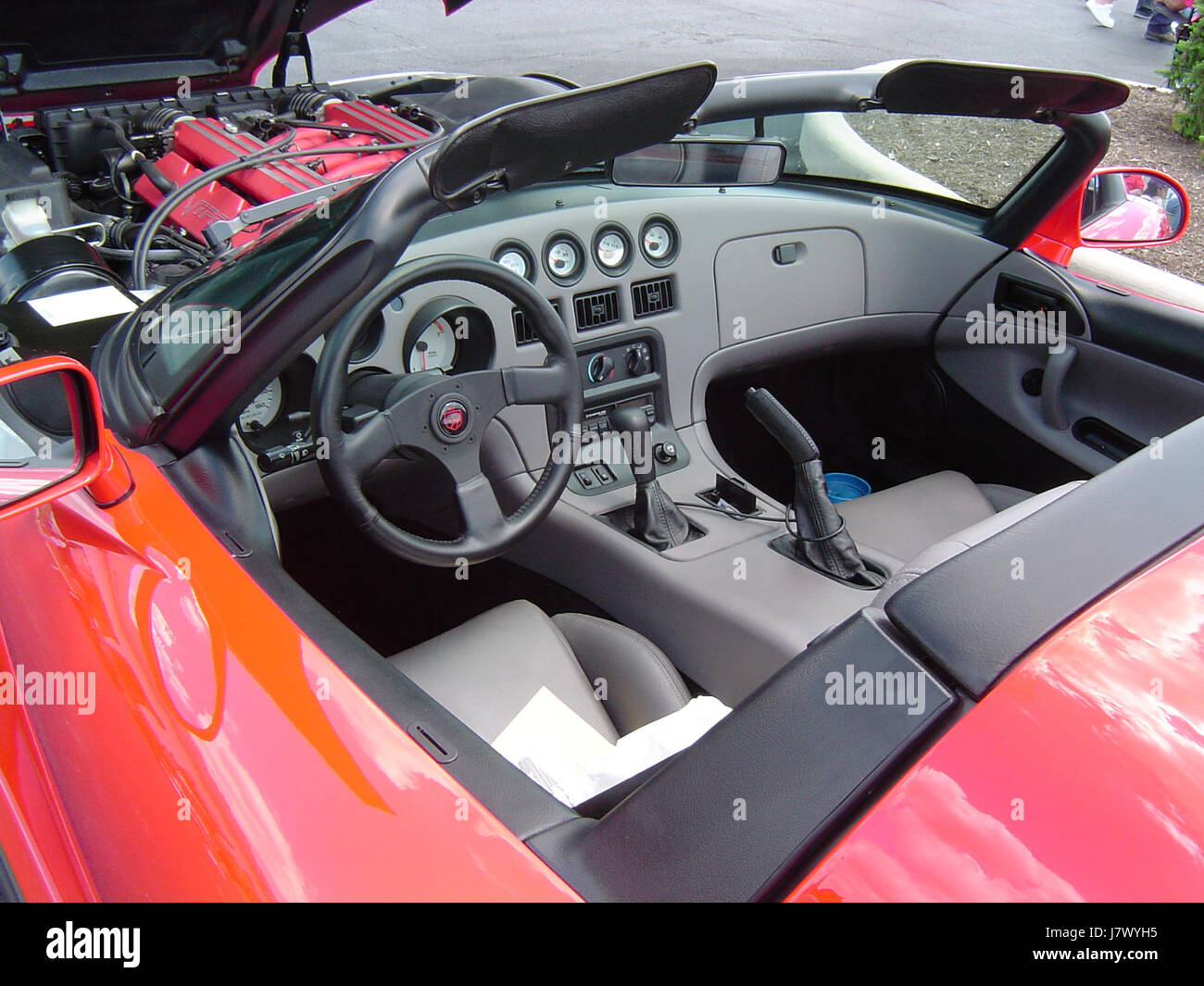 A photograph showcasing the interior of a 1992 Dodge Viper, emphasizing ...