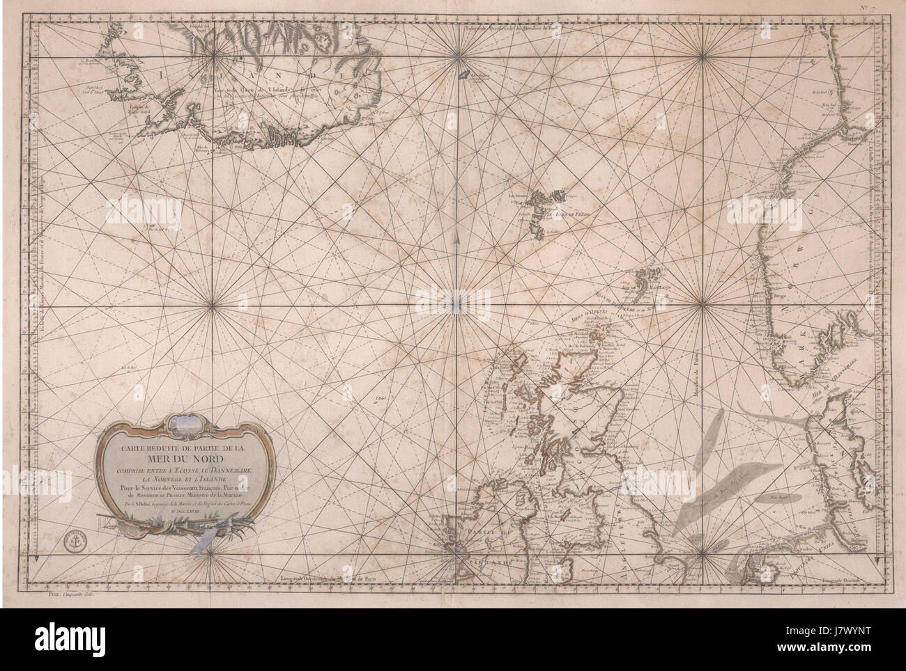 The 1768 Bellin map, titled 'Carte rÃ©duite de partie de la Mer du Nord ...
