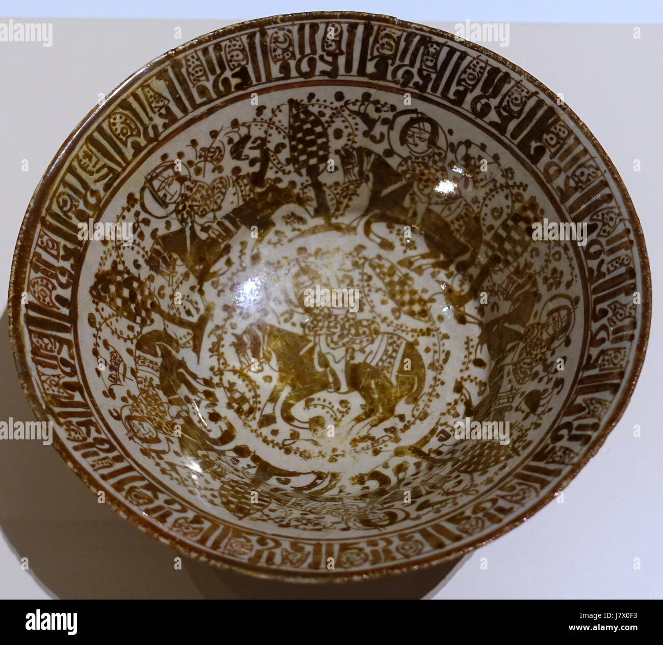 Bowl with royal rider and caravan, Iran, early 13th century AD, lustre ...