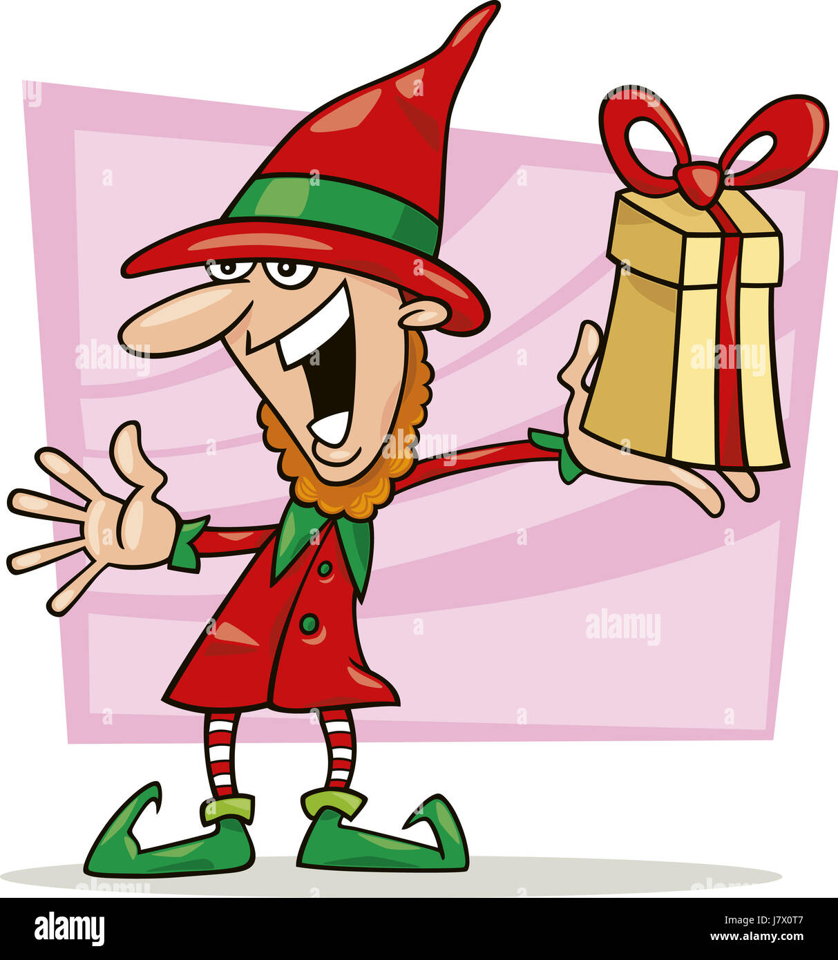 illustration gift christmas delighted unambitious enthusiastic merry ...