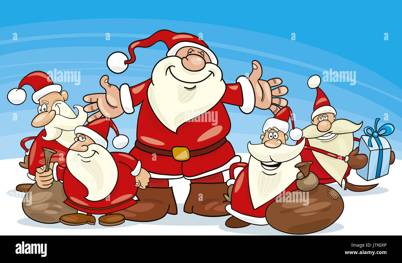 illustration gift christmas cartoon group xmas x-mas comics laugh ...