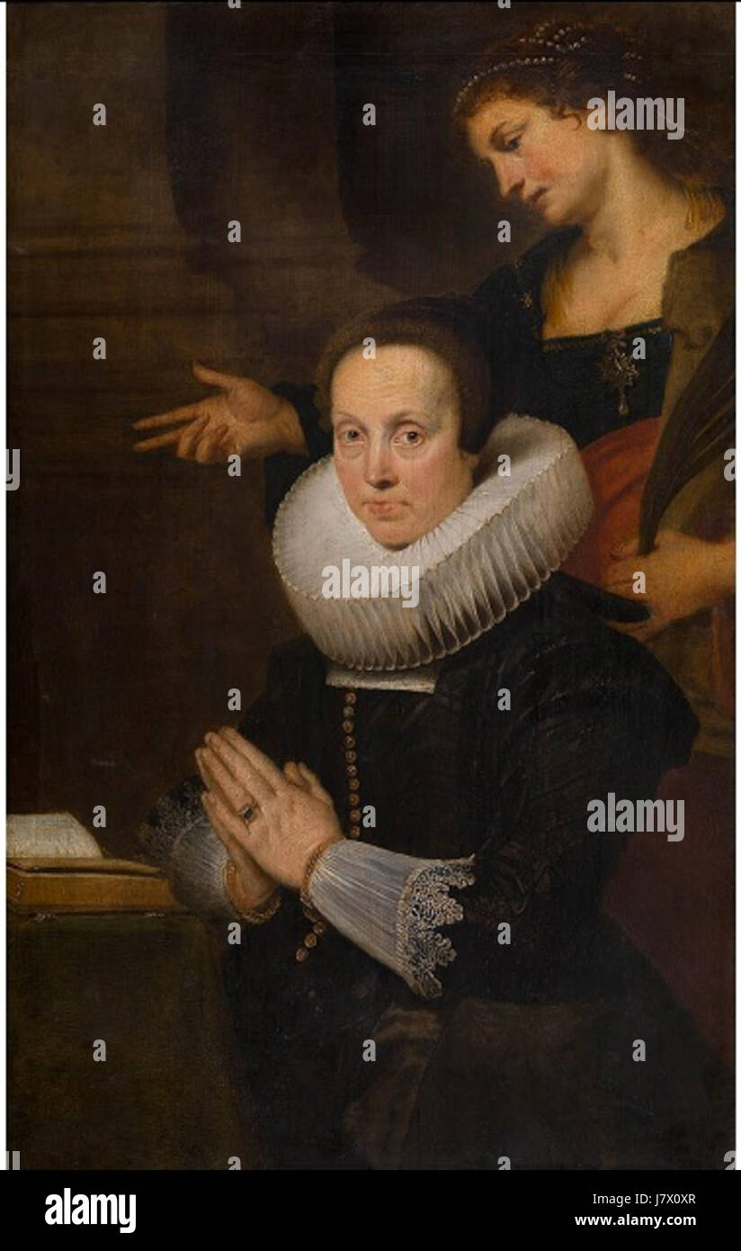 Cornelis de Vos, a Flemish painter, created a portrait of Barbara Kegeleers alongside St ...