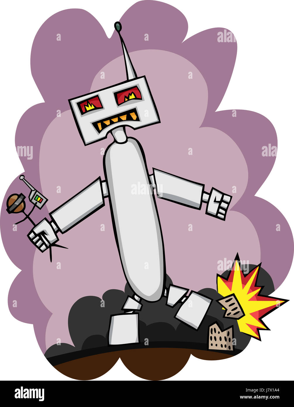 giant person kick invasion hostage crush robot automatic machine ...