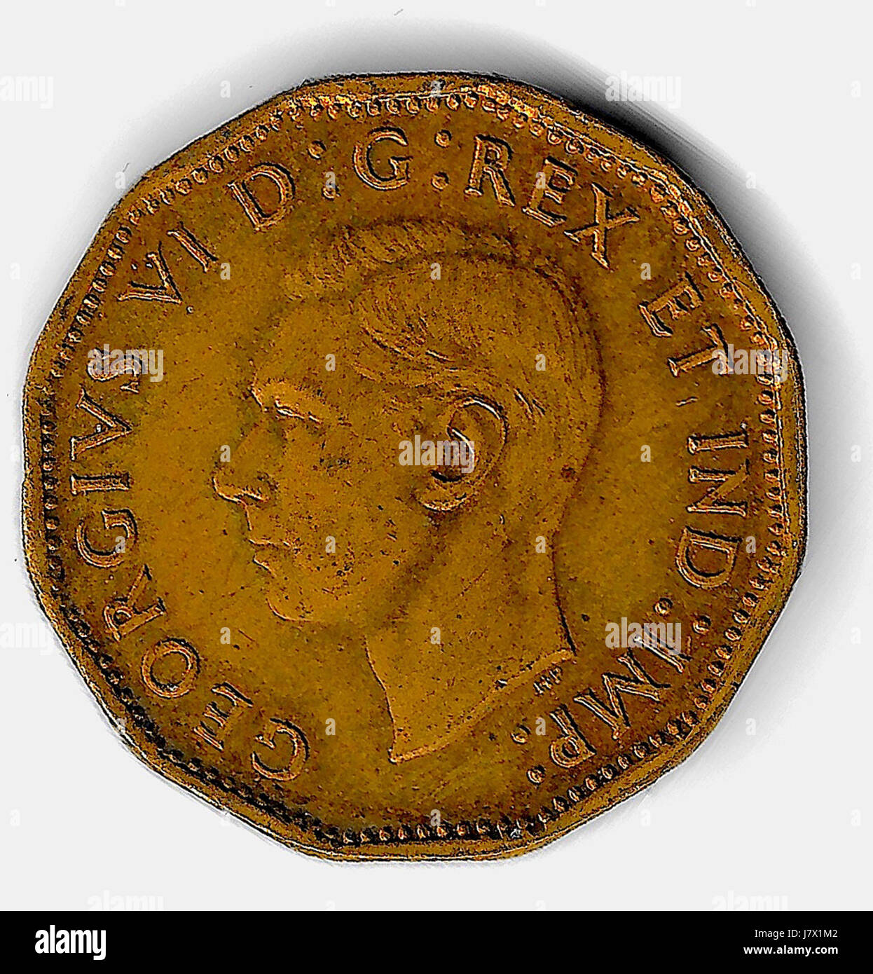 This is an image of the 1943 Canadian Tombac 5-cent coin, featuring the ...