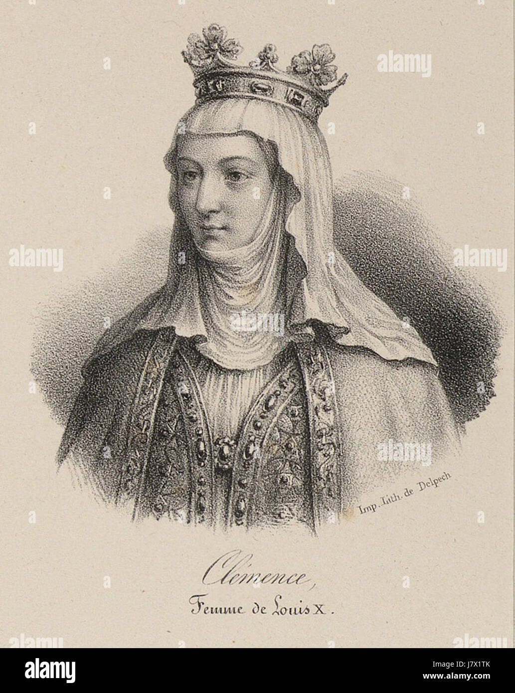 Clementia of Hungary, depicted in this artwork by Delpech, represents a ...