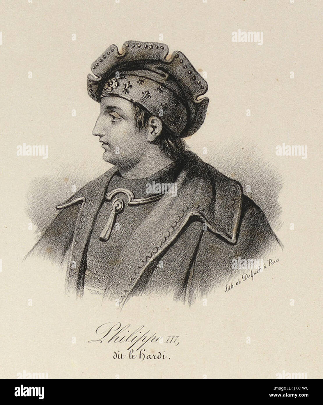 The painting 'Delpech Philip III of France' depicts King Philip III of ...