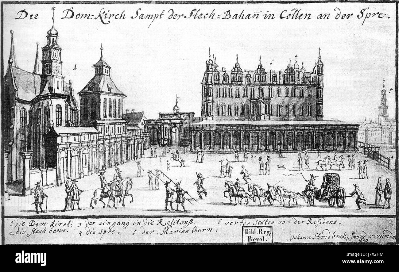 Berlin Schlossplatz, depicted by Stridbeck in 1690, showcases a ...