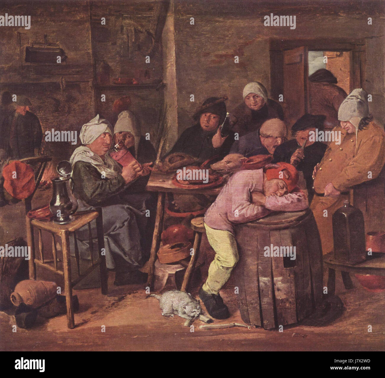 Adriaen Brouwer's 'The Slaughter Feast' is a Dutch genre painting ...