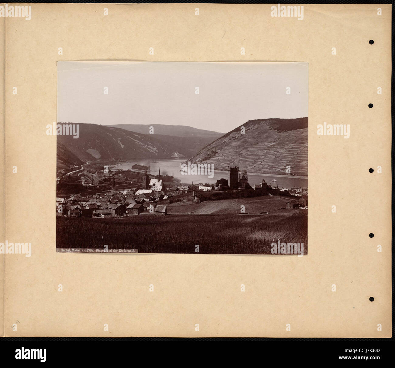 This image shows the scenic towns of Bingen and Niederwald, located ...