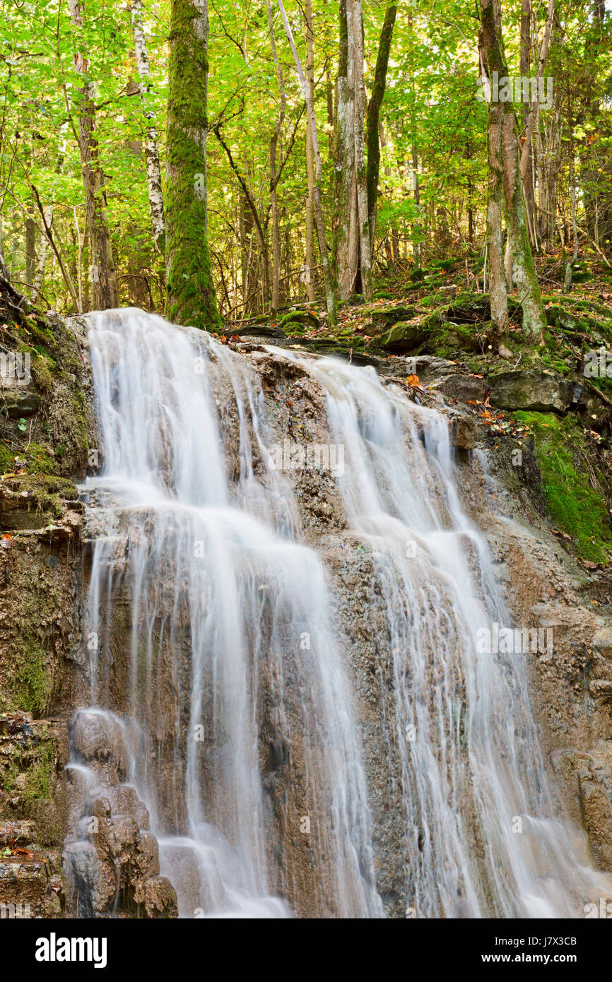 waterfall woods high landscape scenery countryside nature creek tall ...