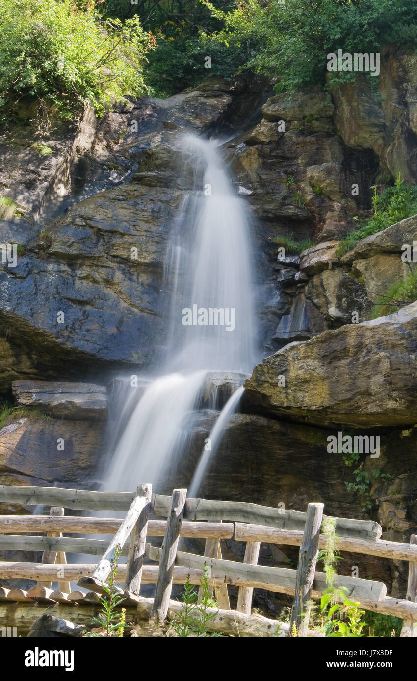 alps rock waterfall fence fence in fencing cascade italy water nature ...